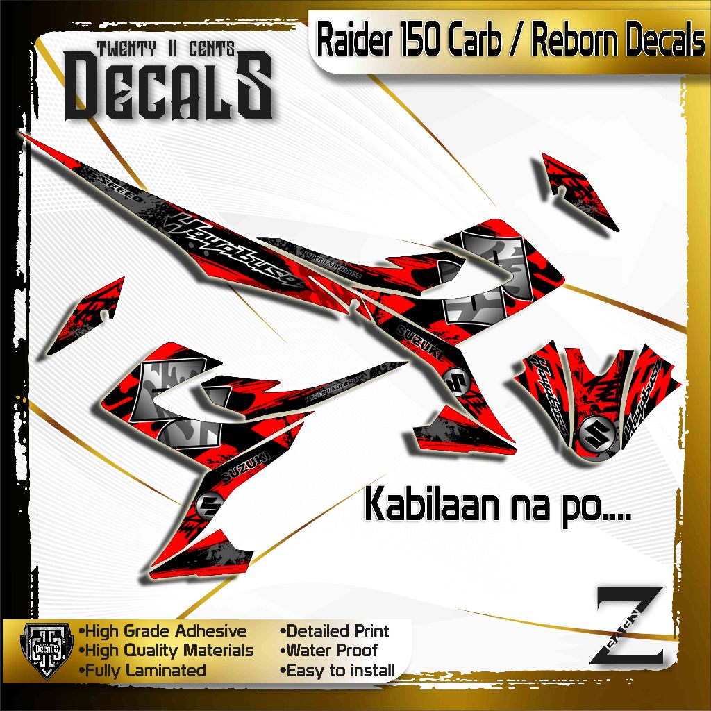 suzuki Raider 150 Reborn / Carb Decals high-quality sticker Hayabusa ...