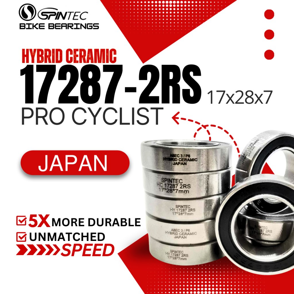 SPINTEC 17287 2RS HYBRID CERAMIC JAPAN Bike Bearings for Bike Hubs ...