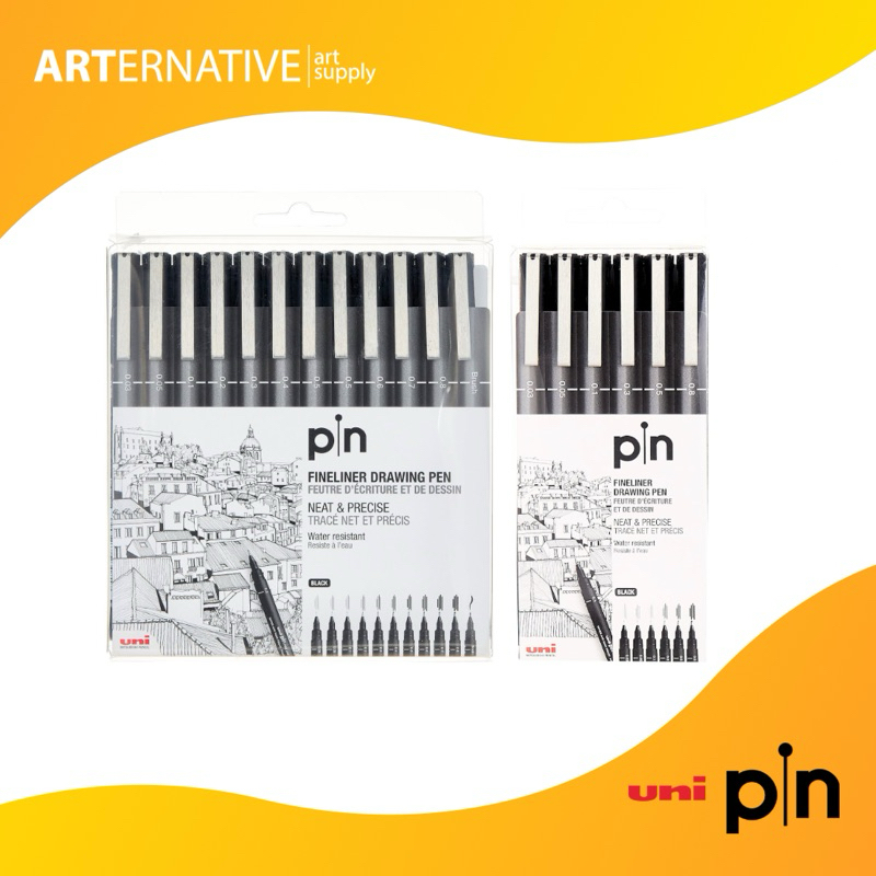 Uni Pin Fineliner Drawing Pen Set (Black) | Shopee Philippines
