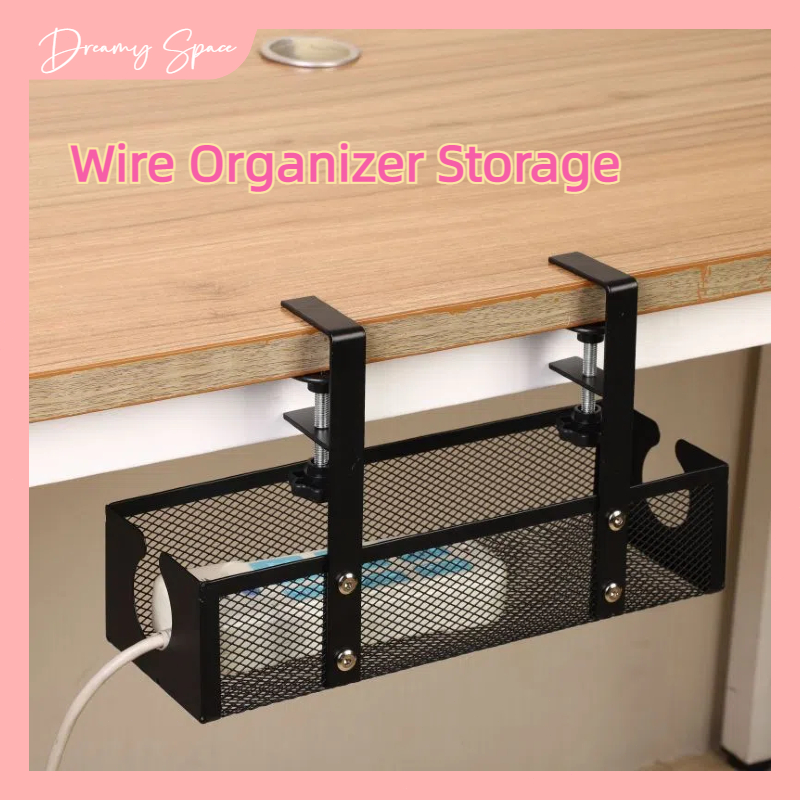 Wire Organizer Storage Under Table Storage Rack Cable Management Tray ...