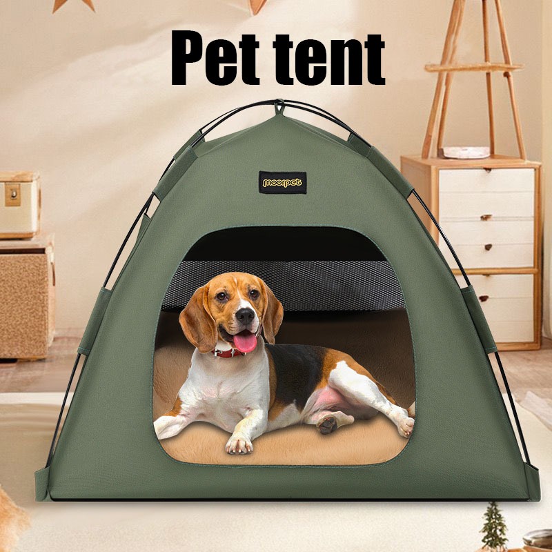 Pet House Pet Tent Bed Cat Dog Tent Bed Contain Mat Foldable Waterproof ...
