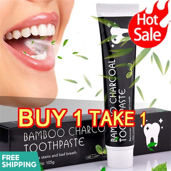 Bamboo Charcoal Teeth Whitening Black Toothpaste Whitener Tooth Paste ...