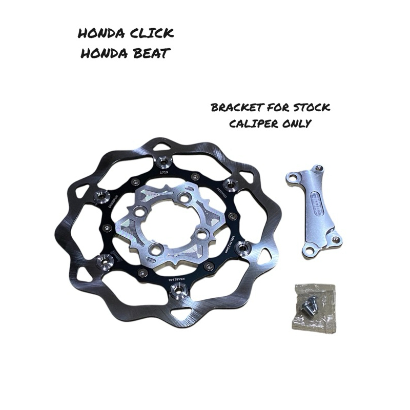 260MM 4 HOLES DISC PLATE HONDA CLICK & HONDA BEAT W/ BRACKET FOR STOCK ...