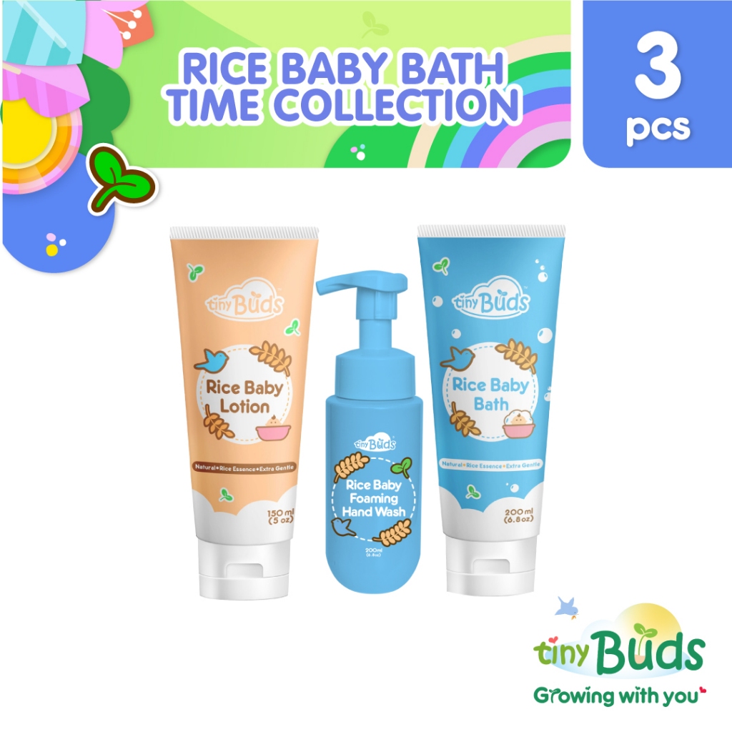 Tiny Buds Rice Baby Bath Time Collection (Bath 200ML, Lotion 150ML ...