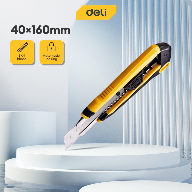 Deli Tools Utility Knife Stainless Steel SK4 Plastic Handle ...