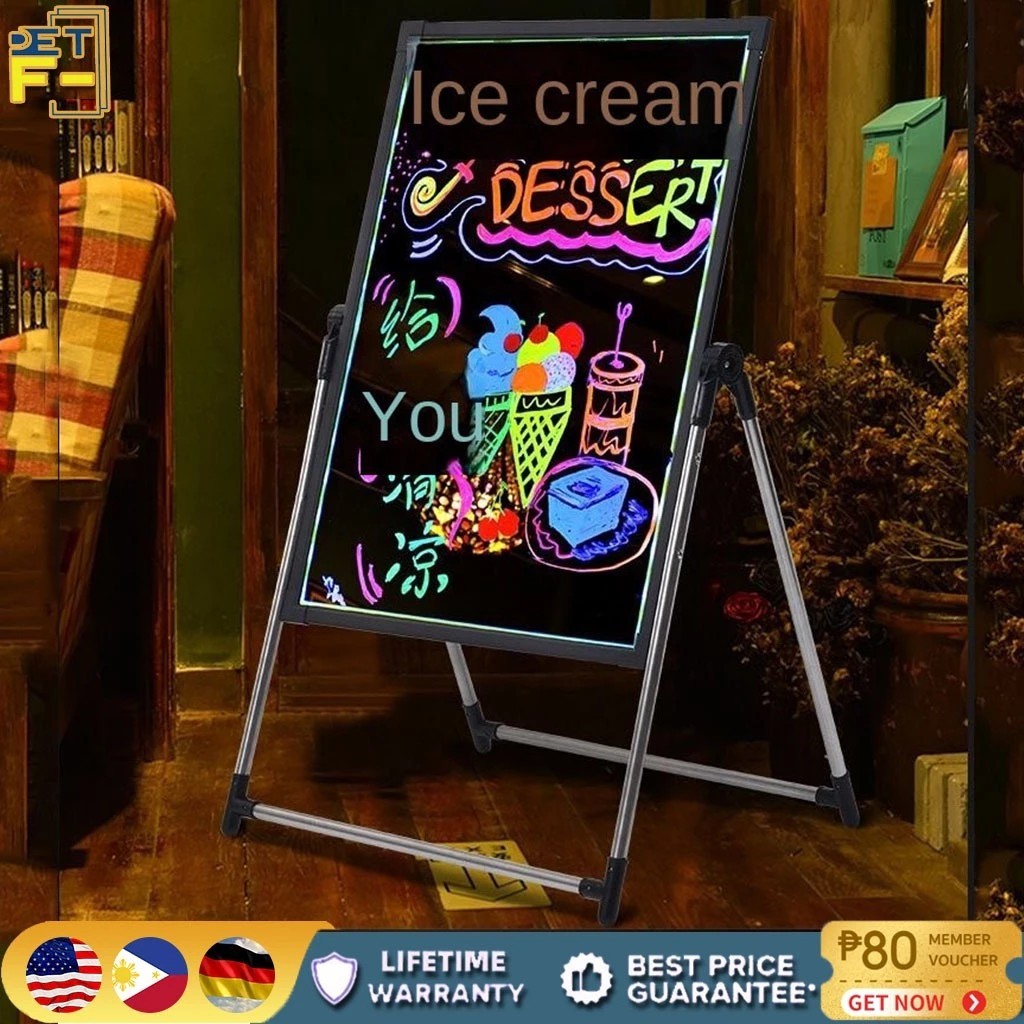 LED Neon Light Writing Board with stand Drawing Board LED Lighting Menu ...