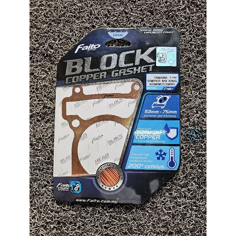Block Gasket for Yamaha Sniper150 60mm x 0.3mm (Faito)(copper gasket ...