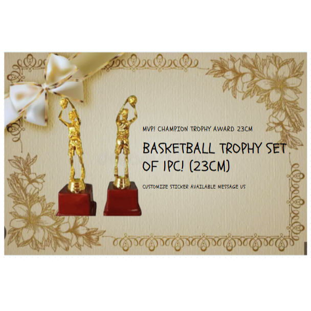 Basket Ball GOLD MVP Trophy Awards Plastic(301-4) 23CMS (CUSTOMIZE ...