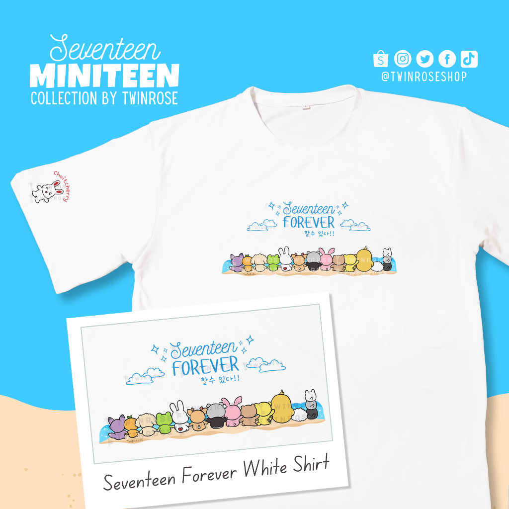 17 svt forever White Shirt mini teen 13 members - [Twinrose] | Shopee ...