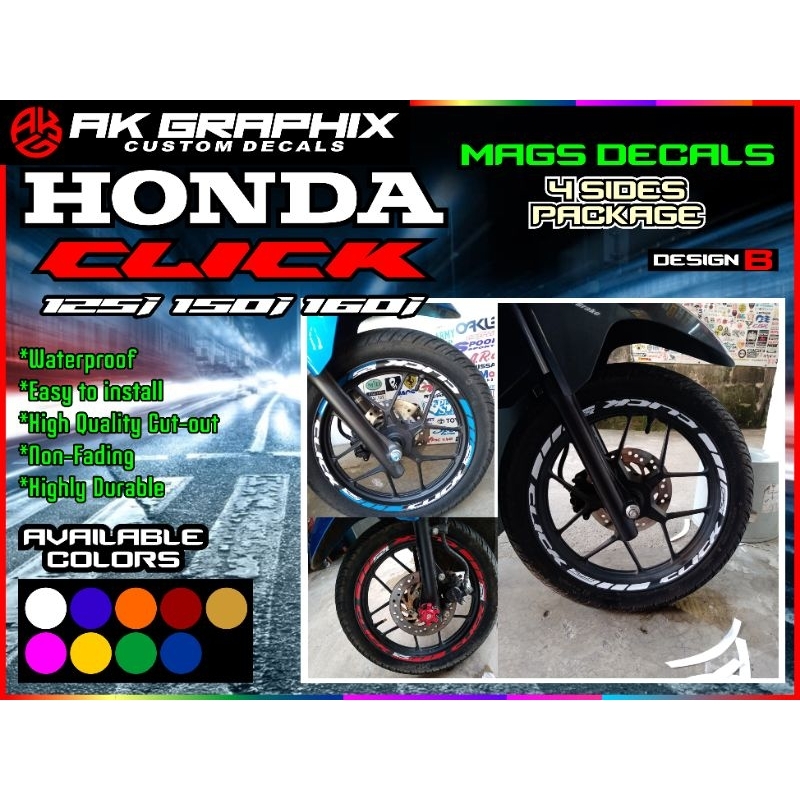 Honda CLICK 125/150/160 Mags DecalsHigh Quality Cutout Sticker | Shopee ...