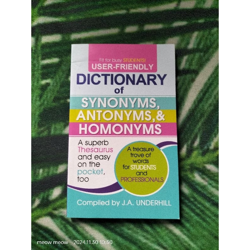 DICTIONARY OF SYNONYMS, ANTONYMS,&HOMONYMS!! | Shopee Philippines
