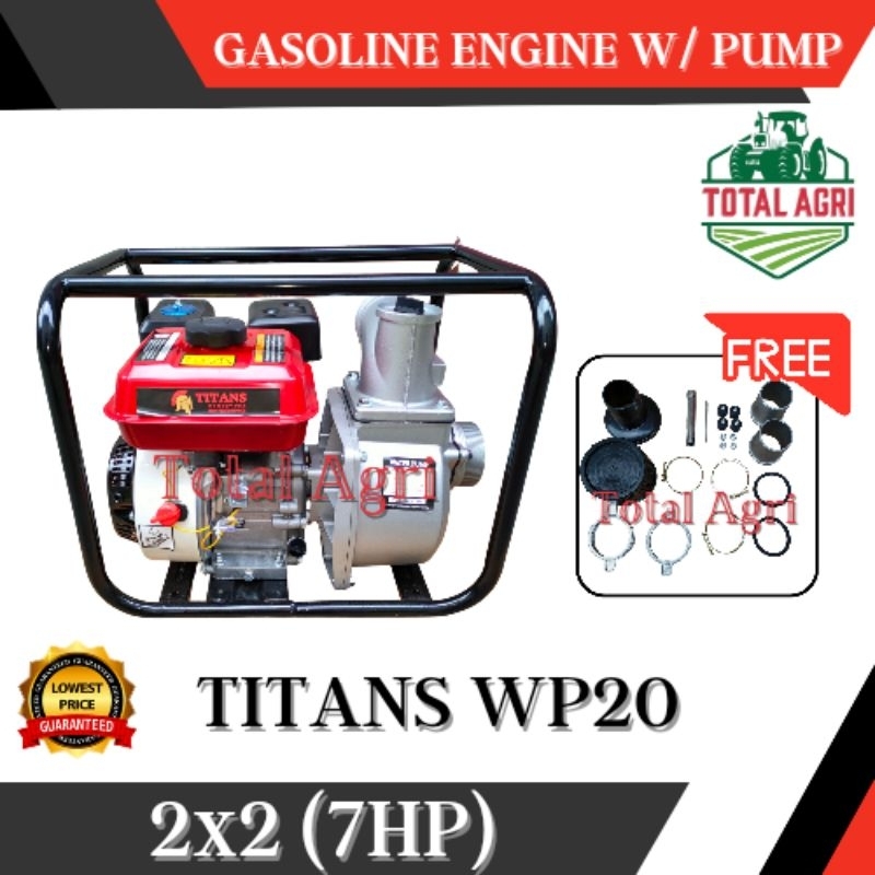 TITANS 7HP Gasoline Engine with Water Pump 2x2 Set GX200 WP20 | Shopee ...