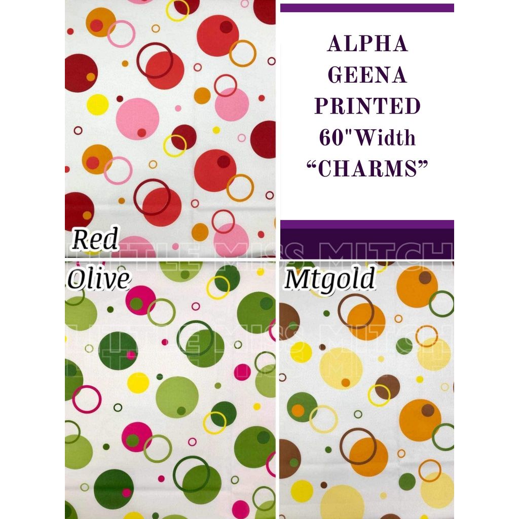 Little Miss Mitch Gina cloth 60" Printed Pongee Gina CHARMS Circle ...