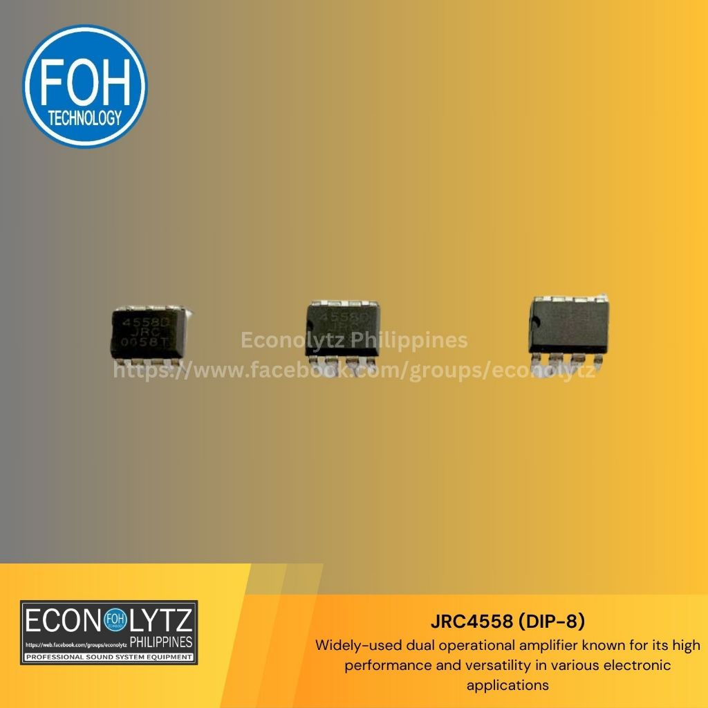 1PC ORIGINAL JRC4558 NJM4558 (DIP-8) MONOLITHIC DUAL OPERATIONAL AMPLIFIER | Shopee Philippines