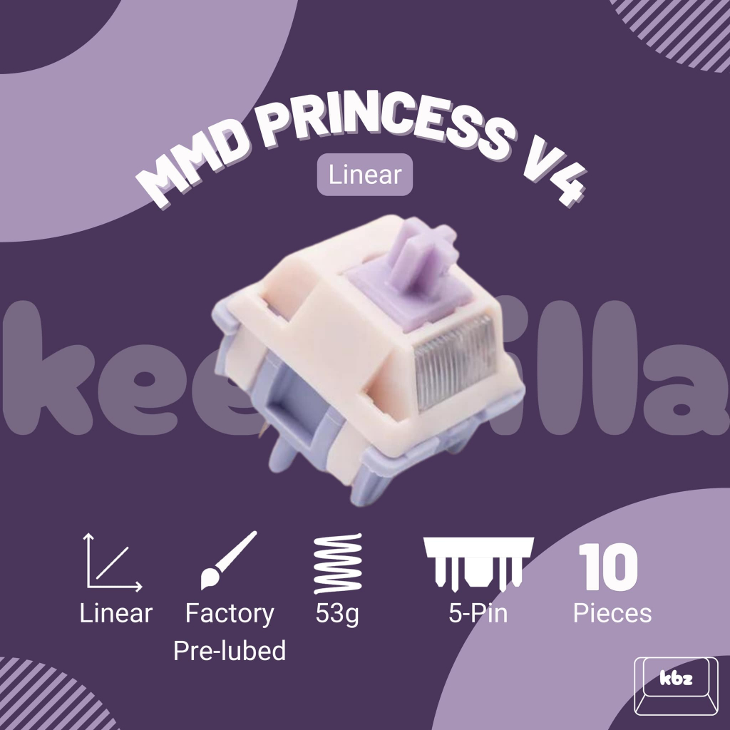 MMD Princess Linear Switch Mechanical Keyboard Switch SMD LED 5 pin 10 ...