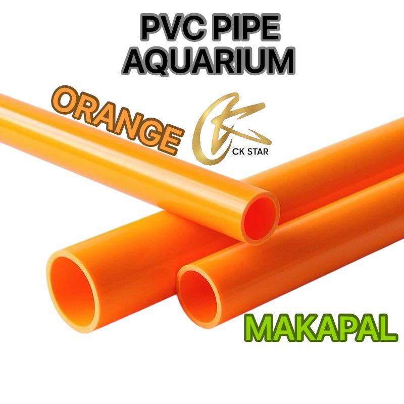 ORANGE PVC Waterline Aquarium Pipe 1/2. 3/4. 1' Sold Per 50cm ORANGE ...