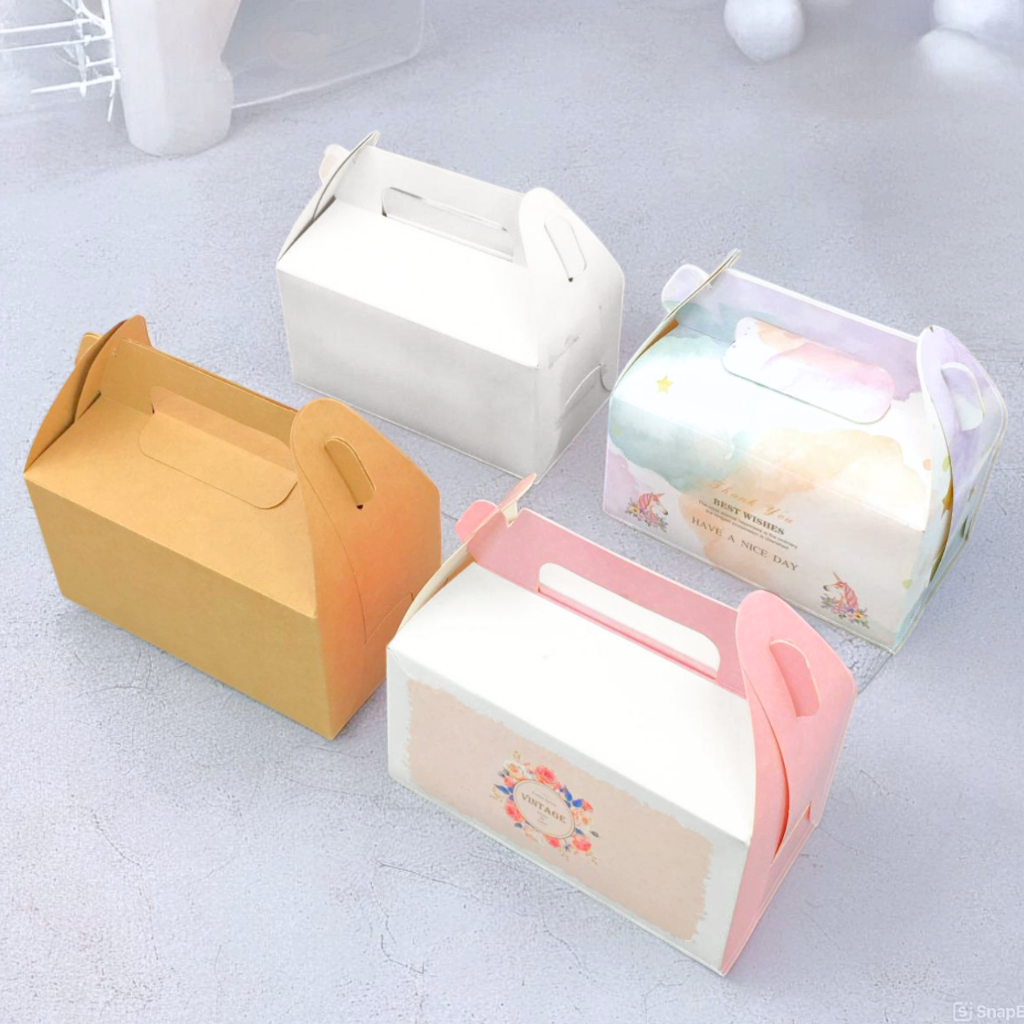 20pcs Medium Size Cake Box with Handle Pastry Kraft Paper Case Cake ...