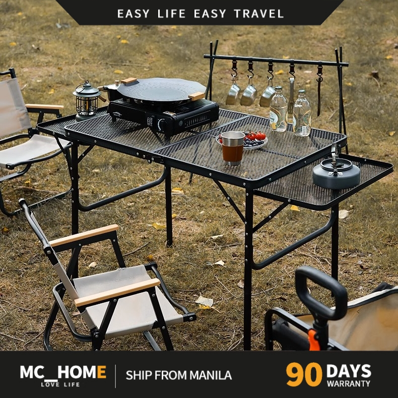 MC&HOME Outdoor Folding Table Mesh Table Foldable Aluminum Camping Home ...