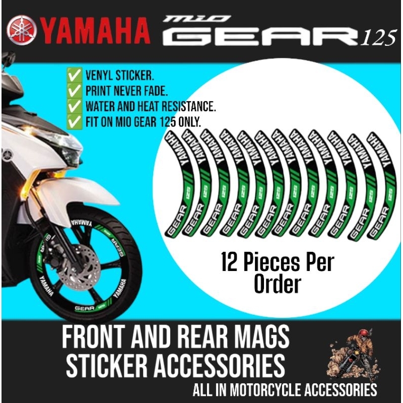 Mio Gear 125 Front and Rear Mags 12pcs per order / Mio Gear Sticker ...