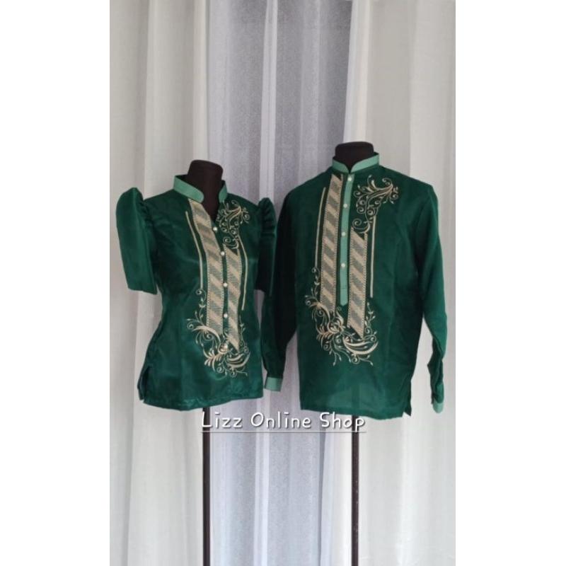 Modern Colored Barong & Filipiniana Blouse Couple Set | Shopee Philippines