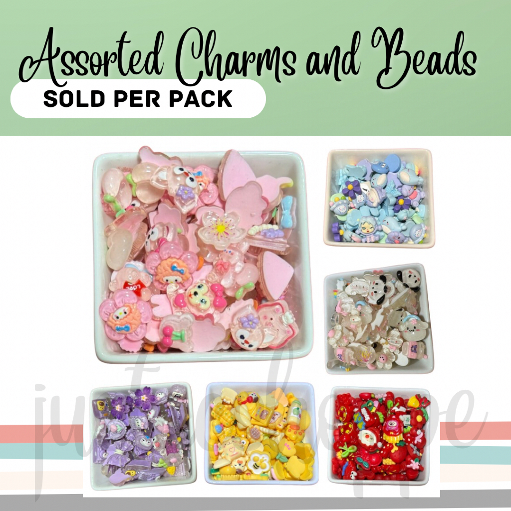 Assorted Charms 10pcs per pack - Solid and Transparent - various colors ...