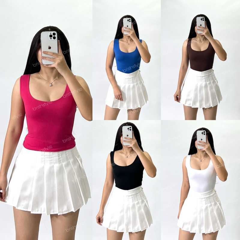 ANDREA Scoopneck Sando DOUBLE LINING Front And Back Tank Top | Shopee ...