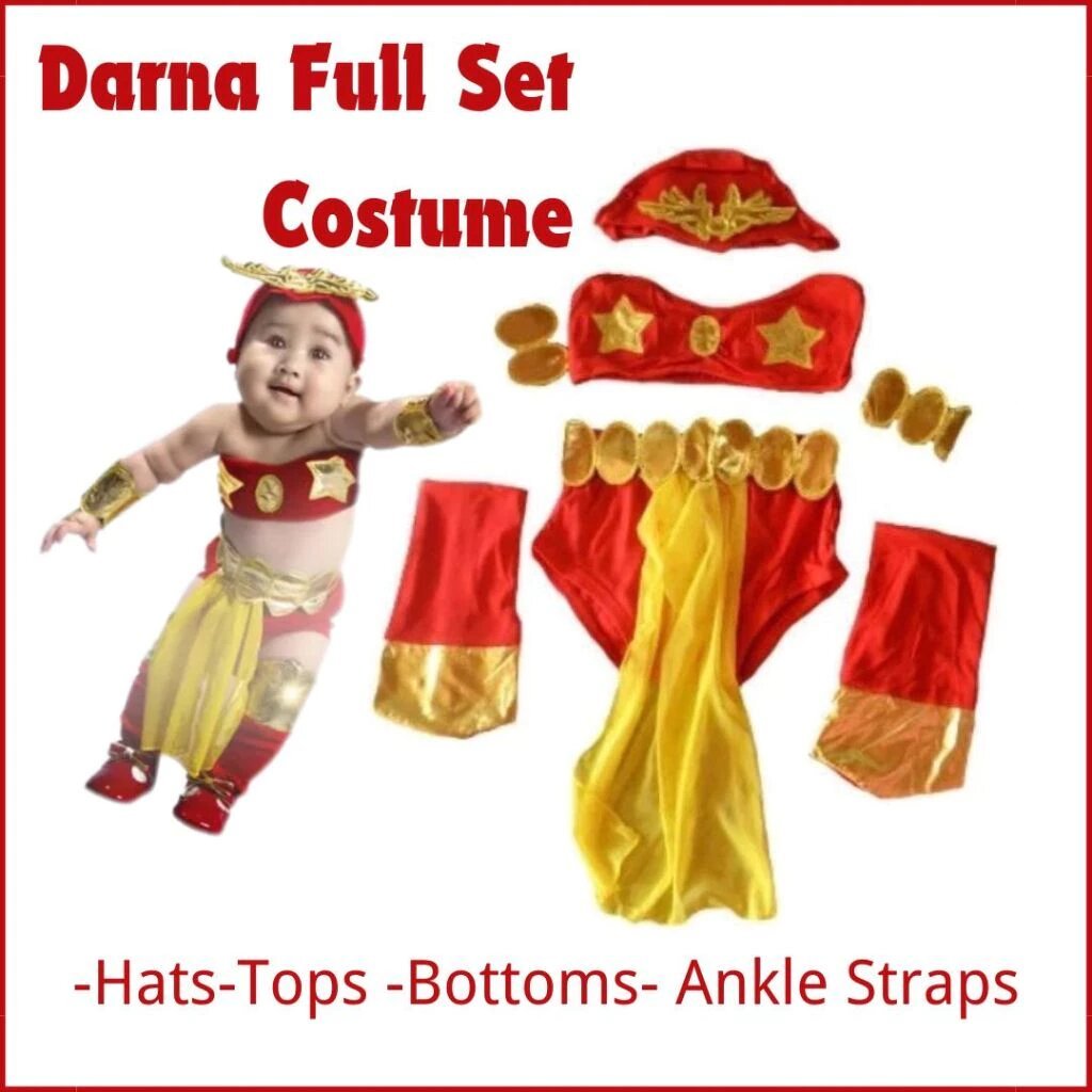 Darna Superhero Costume For Kids(Ages 1-8) Red&Gold Superhero Dress-Up ...