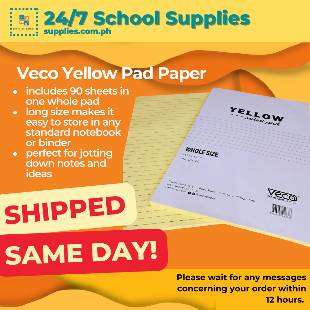 Veco Yellow Pad Paper Long - 1 Whole 80s | Shopee Philippines