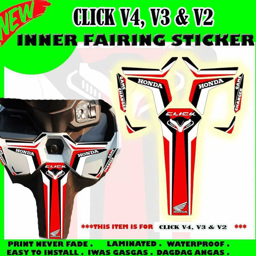 Inner Fairing Honda Click V4, V3 & V2 /Honda Click Stickers /Honda ...