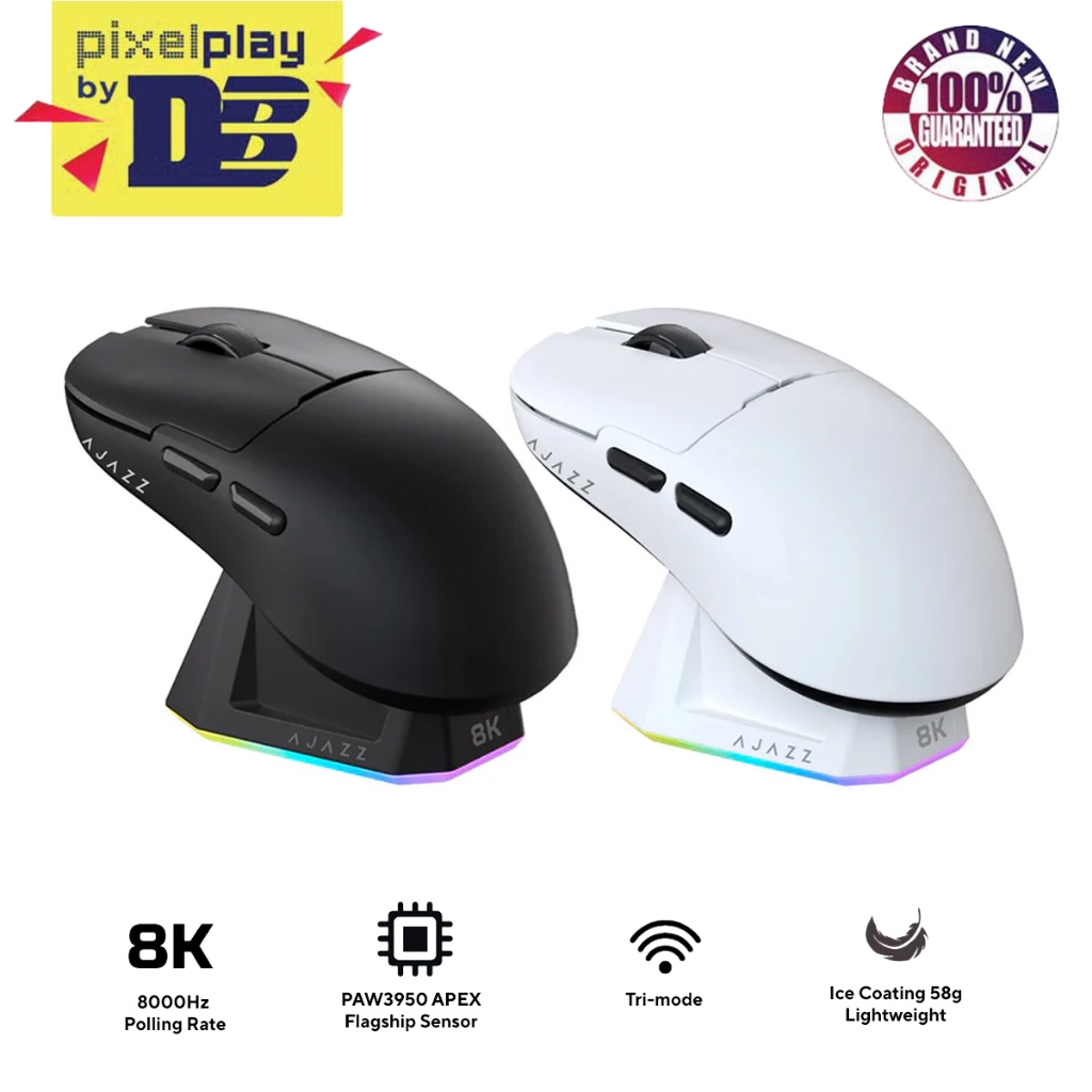 Ajazz AJ159 Pro Tri-Mode Gaming Mouse (Black, White) | Shopee Philippines