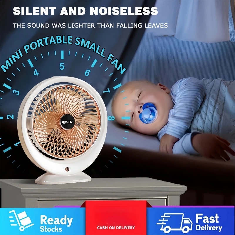 Outdoor Mini Portable Electric Fan Rechargeable Usb Small Desk Fan ...