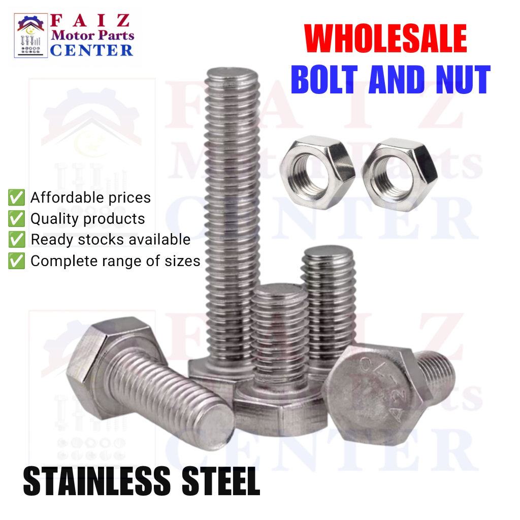 STAINLESS STEEL 3/8x3/4 inch up to 3/8x4 inches (#14 sa yabe/tools)BOLT ...