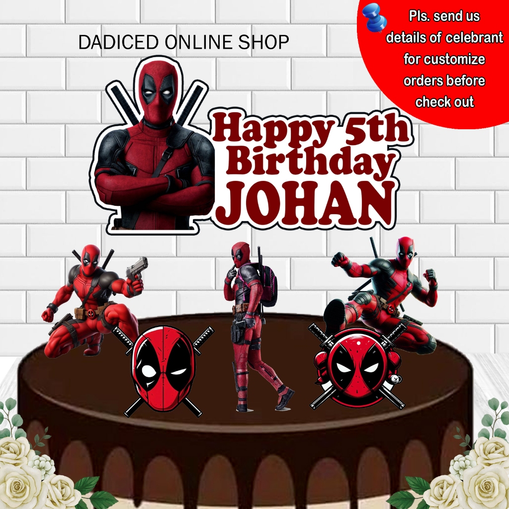 Deadpool theme customized cake topper | Shopee Philippines