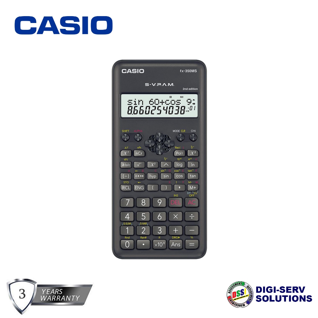 Casio FX-350MS 2nd Edition Standard Scientific Calculator | Shopee ...
