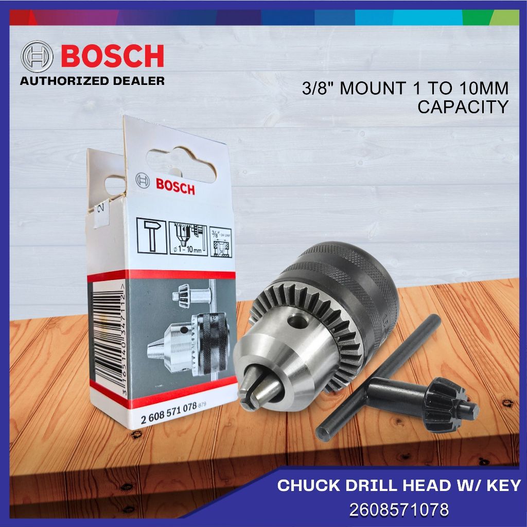 Bosch Chuck Drill Head with Key 3/8" Mount 1 to 10mm Capacity ...