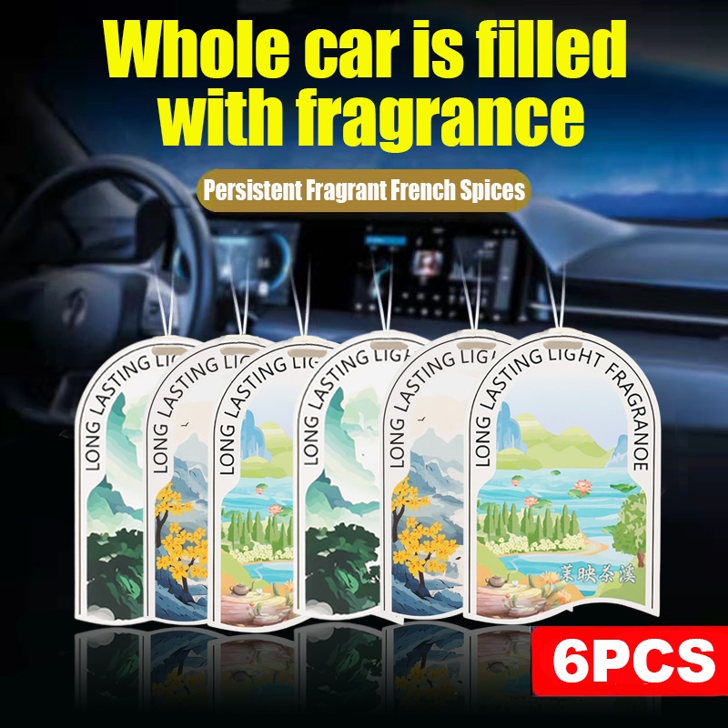 6PCS Car fragrance tablets Plant Extract Scents Car Hanging Diffuser ...