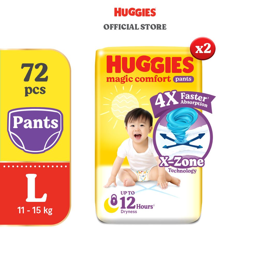 Huggies Magic Comfort Jumbo Large 36 pcs x 2 packs (72 pcs) | Shopee ...