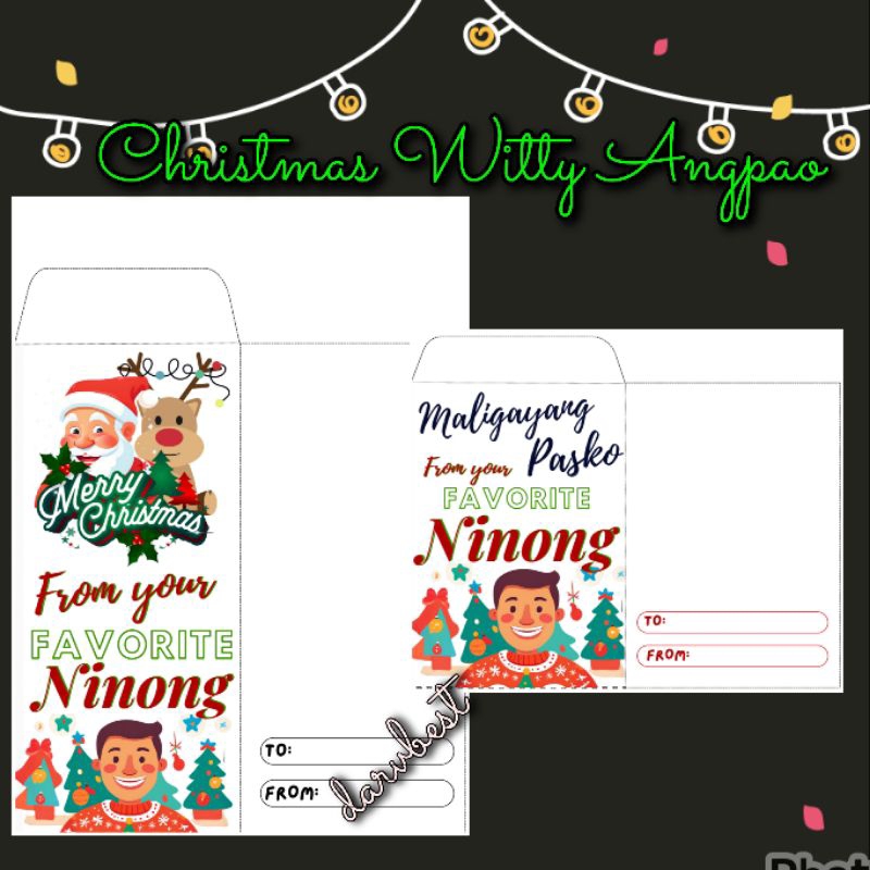 Christmas witty angpao money envelope ampao short | Shopee Philippines