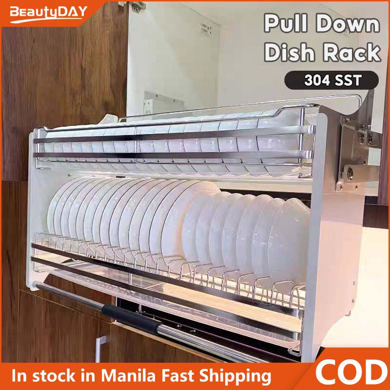 Pull Down Dish Rack Stainless 304 Cabinet Pull Out Dish Rack Basket ...