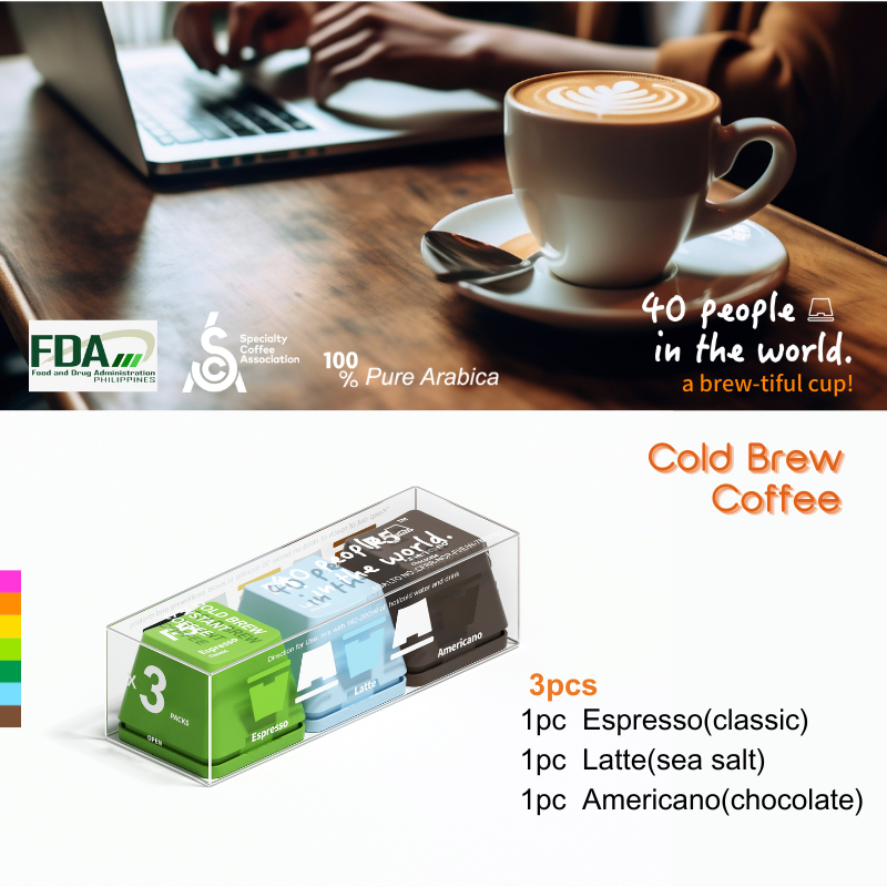"40 People in the World"instant coffee, F5 cold brew coffee 3pcs per ...