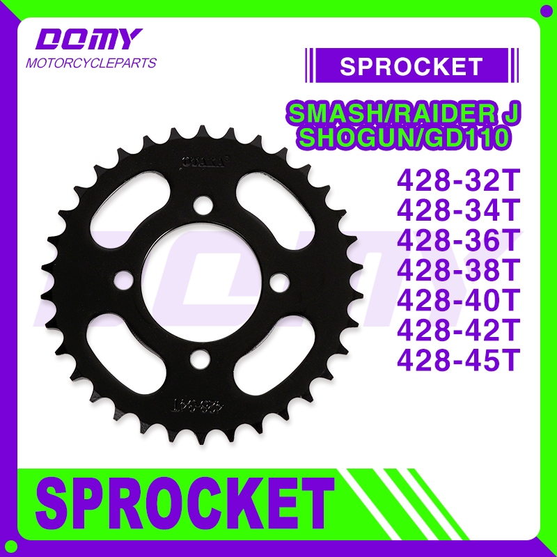 MOTORCYCLE REAR SPROCKET FOR SMASH/RAIDER J/SHOGUN125/GD110(32T/34T/36T ...