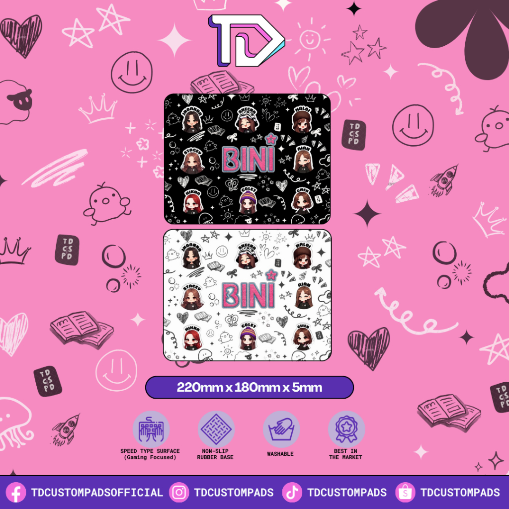 Bini Doodle Small (220x180x5mm) Mousepad | Shopee Philippines