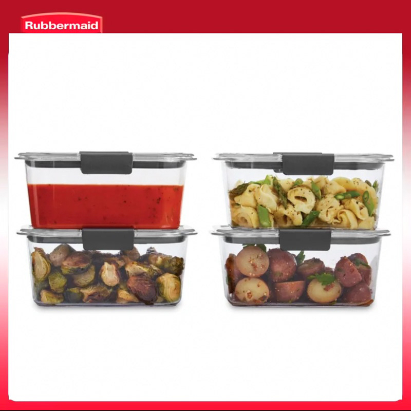 Rubbermaid Brilliance 8-Piece Plastic Containers Made in USA (4pcs 4.7c ...