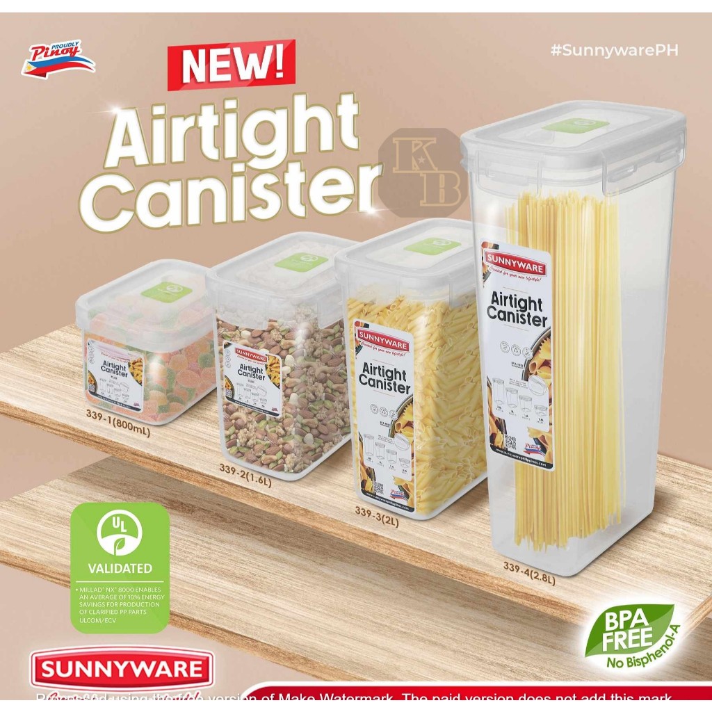 SunnyWare Transparent Airtight Canister (4 Sizes) | Shopee Philippines