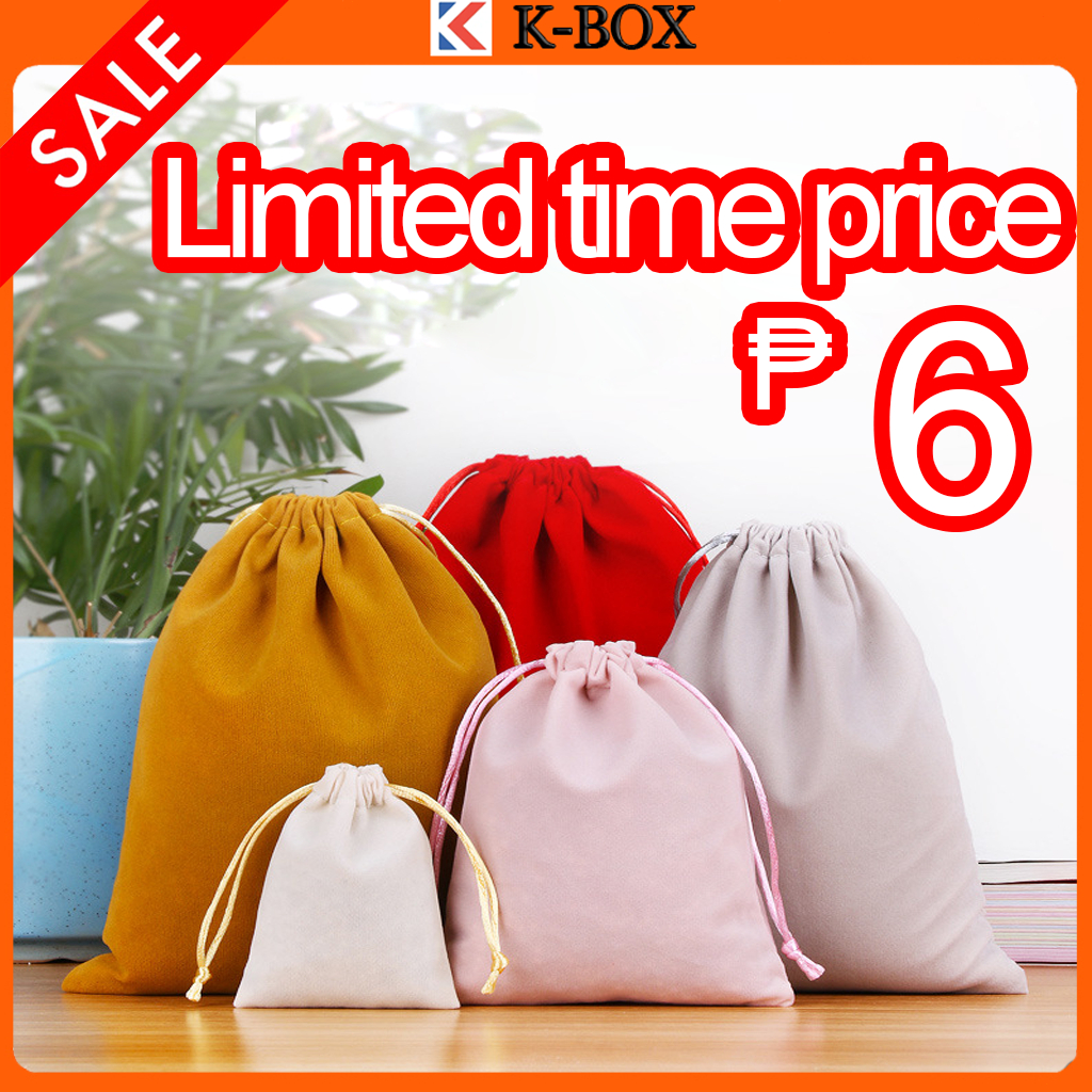 1pc Colored Velvet Fabric Silk Drawstring jewelry Packing Bag Velvet ...