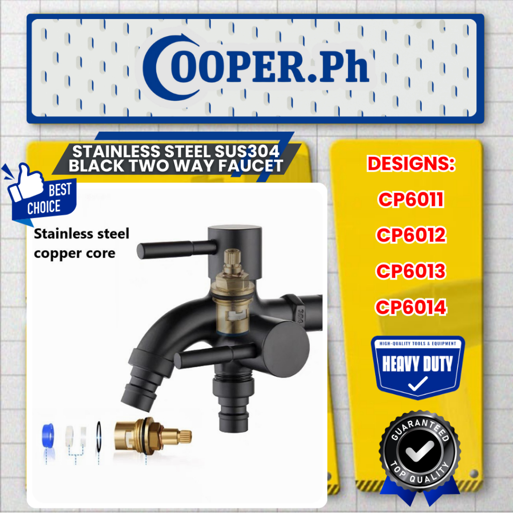 COOPER.PH Stainless Steel SUS304 Black Two Way Faucet Dual Function Tap ...