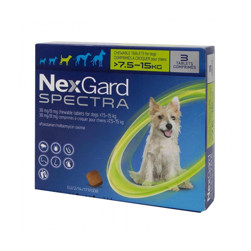 Nexgard Spectra Chewable Tablets for Dogs 7.5-15kg 3tablets | Shopee ...