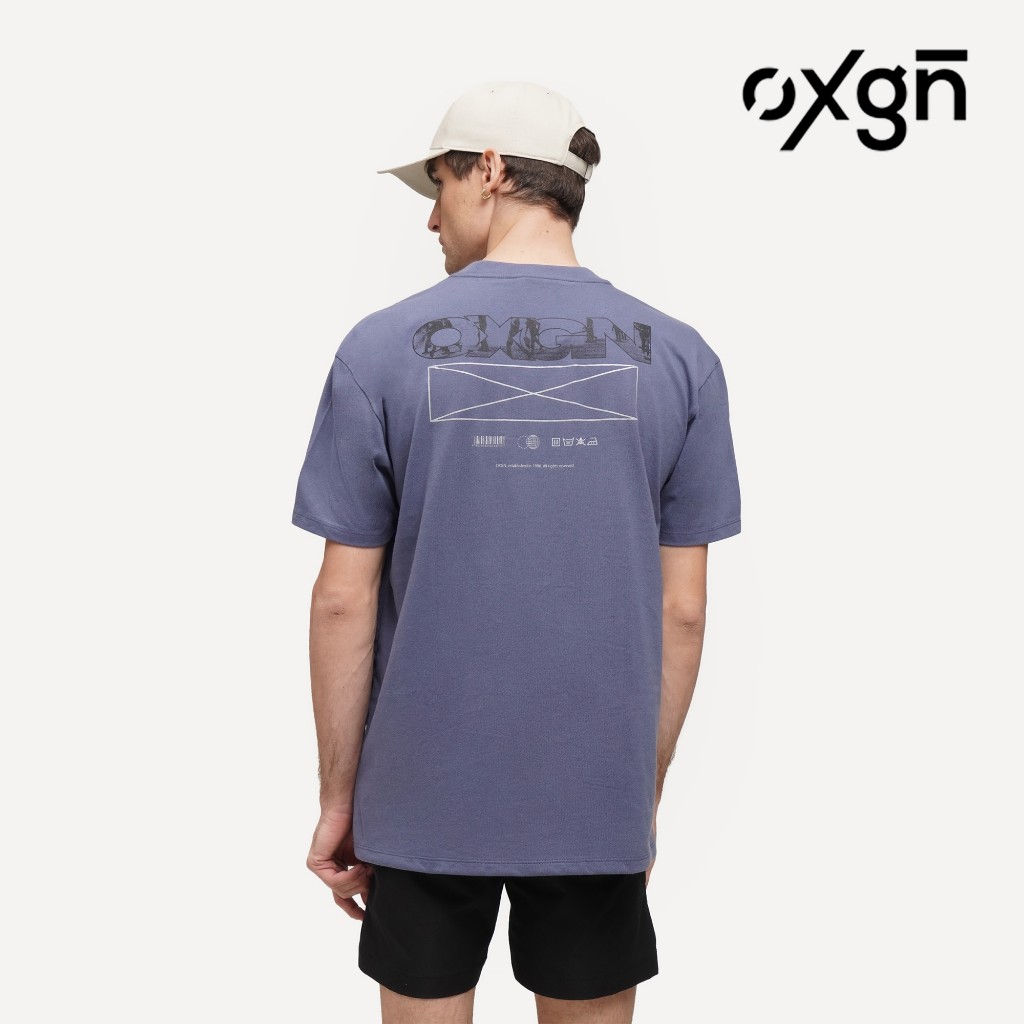 OXGN Logo Graphic T-Shirt For Men (Blue Dusk) | Shopee Philippines