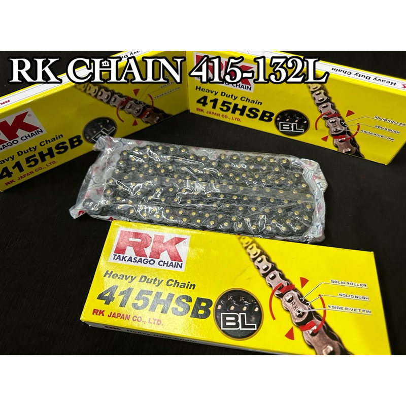 RK RACING CHAIN HEAVY DUTY BLACK 415/132L, 428/132L | Shopee Philippines