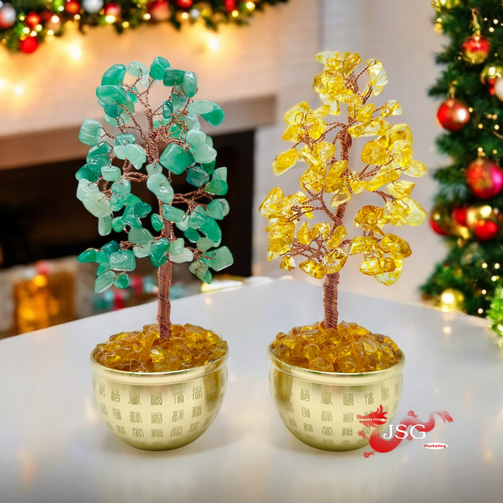 Lucky Fu Money Tree Cornucopia of Life Agate Money Tree for Desk Decor ...